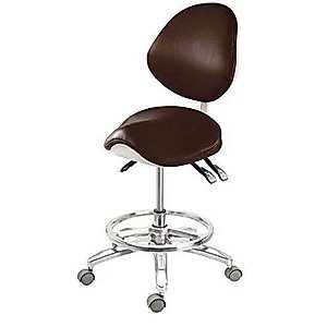 Global-Dental Mobile Chair Saddle Chair Doctors Stool Micro Fiber Leather Deluxe Type #80014