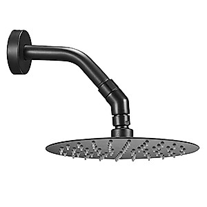 Solid Brass Shower Elbow Adapter for Shower Head, 45 Degree Hand Shower Elbow, Shower Arm Connection Elbow Shower Head Extender Connector Coupler G1/2 Female to Male, Matte Black