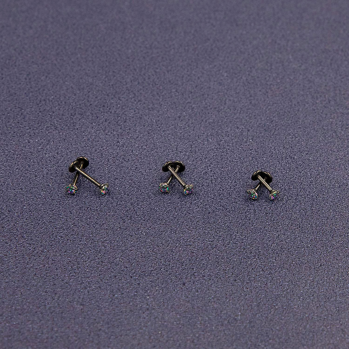 Pierstyles 20G 18G 16G Threadless Push in Lip Ring Stainless Steel 3mm Clear CZ Stud Top 6mm 8mm 10mm Labret Tragus Nose Cartilage Daith Stud Earring Flat Back Monroe Piercing Jewelry for Women Men,