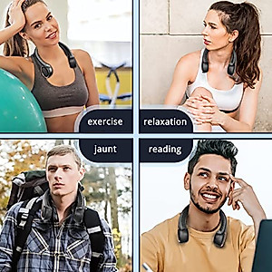 FrSara Neck Fan, Bladeless Portable Neck Fan, Adjustable, 360° Cooling,Super Quiet, No Blade Fan Design, No Hair Twisting, Even Air Volume On Both Sides, Non-Slip, Short Charging, Long Use Time