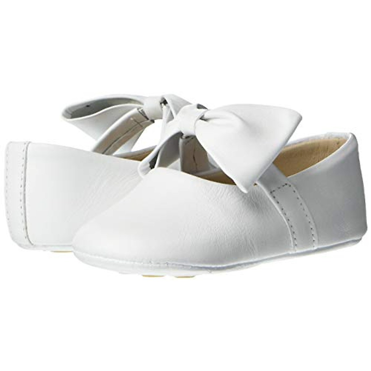 Elephantito Baby Girls European Crib Shoe, White, 4 Infant