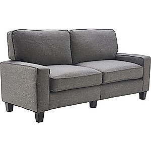 Serta Palisades Upholstered Sofas for Living Room Modern Design Couch, Straight Arms, Soft Fabric Upholstery, Tool-Free Assembly, 73" Sofa,Grey