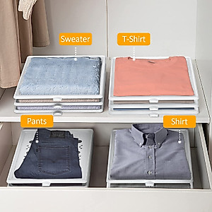 Accenter T Shirt Organizer Closet Organizer Clothing Trays - 5 Pack Durable Stackable Shirt Receipt Board Shirt Dividers File Organizer Clothes Organization System (5)
