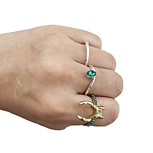 Twin Six 3-in-1Helmet Ring, Fadeless Environmentally Friendly Zinc Alloy Golden Superhero Rings, 7-9 Gift for Women, Men (8)