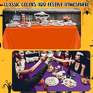 SmoothNovelty 24 Pcs Fall Thanksgiving Tablecloths Autumn Table Cover Christmas Rectangular Table Cloth Holiday Disposable Party Tablecloths for Christmas Party Supplies Decor(Purple Series)