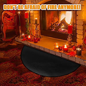 HOMSHIAM Fireplace Mat, Fireplace Floor Mat, Fireplace Mats Fireproof 28×49 Inch Half Round Hearth Mat Protects Floors from Sparks Embers