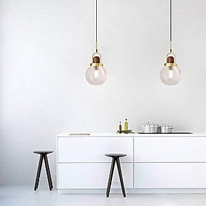 2 Pack Seeded Clear Glass Globe Lamp Shades, Replacement Lampshade Covers for Light Fixture Wall Sconces Pendant Lighting Vanity Light Table Floor Lamp,1.65"Fitter, 5.9"Diameter