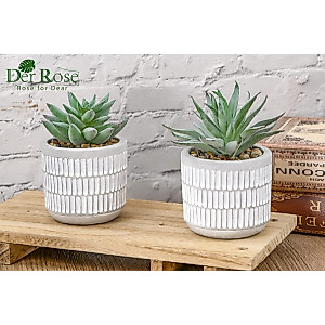 Der Rose Set of 2 Succulents Plants Artificial Fake Plants for Living Room Bathroom Bedroom Aesthetic Home Kitchen Decor