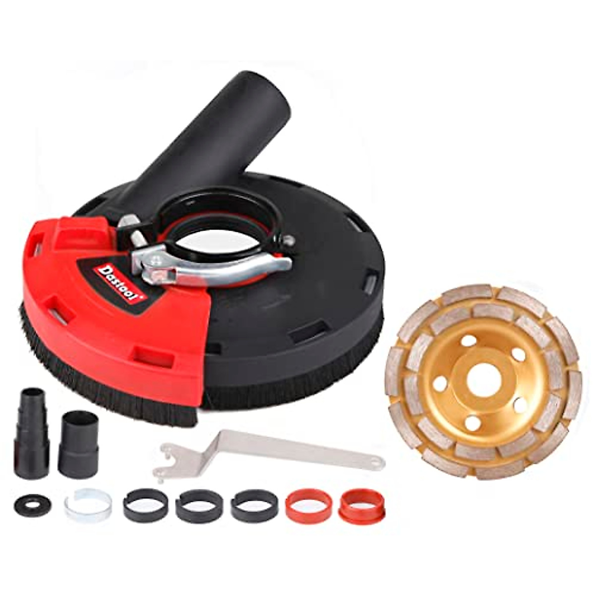 Dastool Expert Surface Grinding Dust Shroud for Angle Grinder, Universal 5-Inch + Diamond grinding cup wheel Dt1701-125D