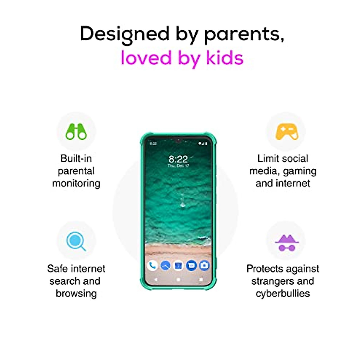 Teracube Thrive 64 GB Smartphone for Kids & Teens - Parental Controls, Healthy Time Limits, GPS Tracking, Talk/Text, Spam Blocker, Powered by T-Mobile (Activation Required)
