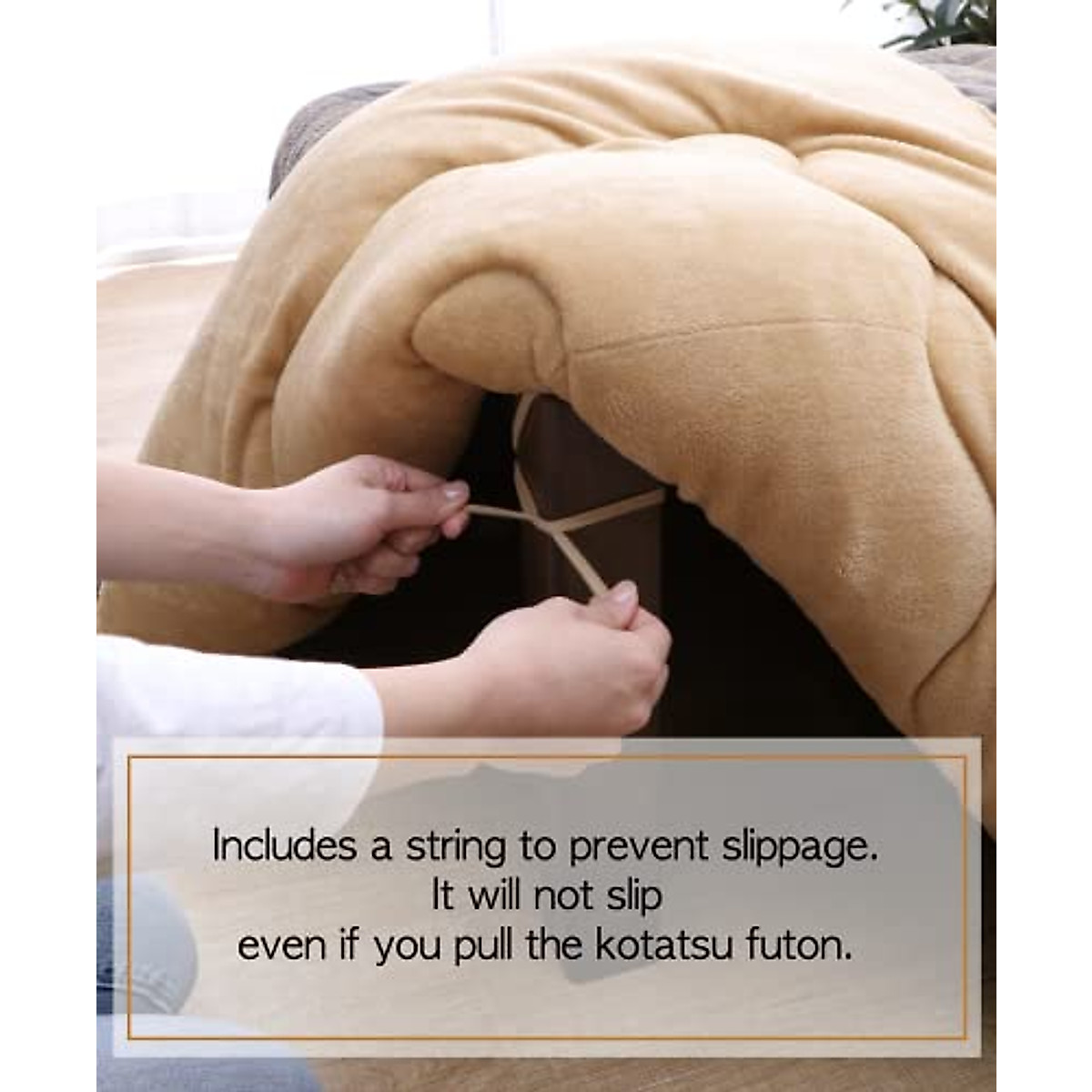 BJDesign Washable Kotatsu Futon Casual Checkered Design, 100% Polyester Fabric Material, Home and Living, Japanese Kotatsu Blanket (Brown, Rectangle (75 x 95 Inches))