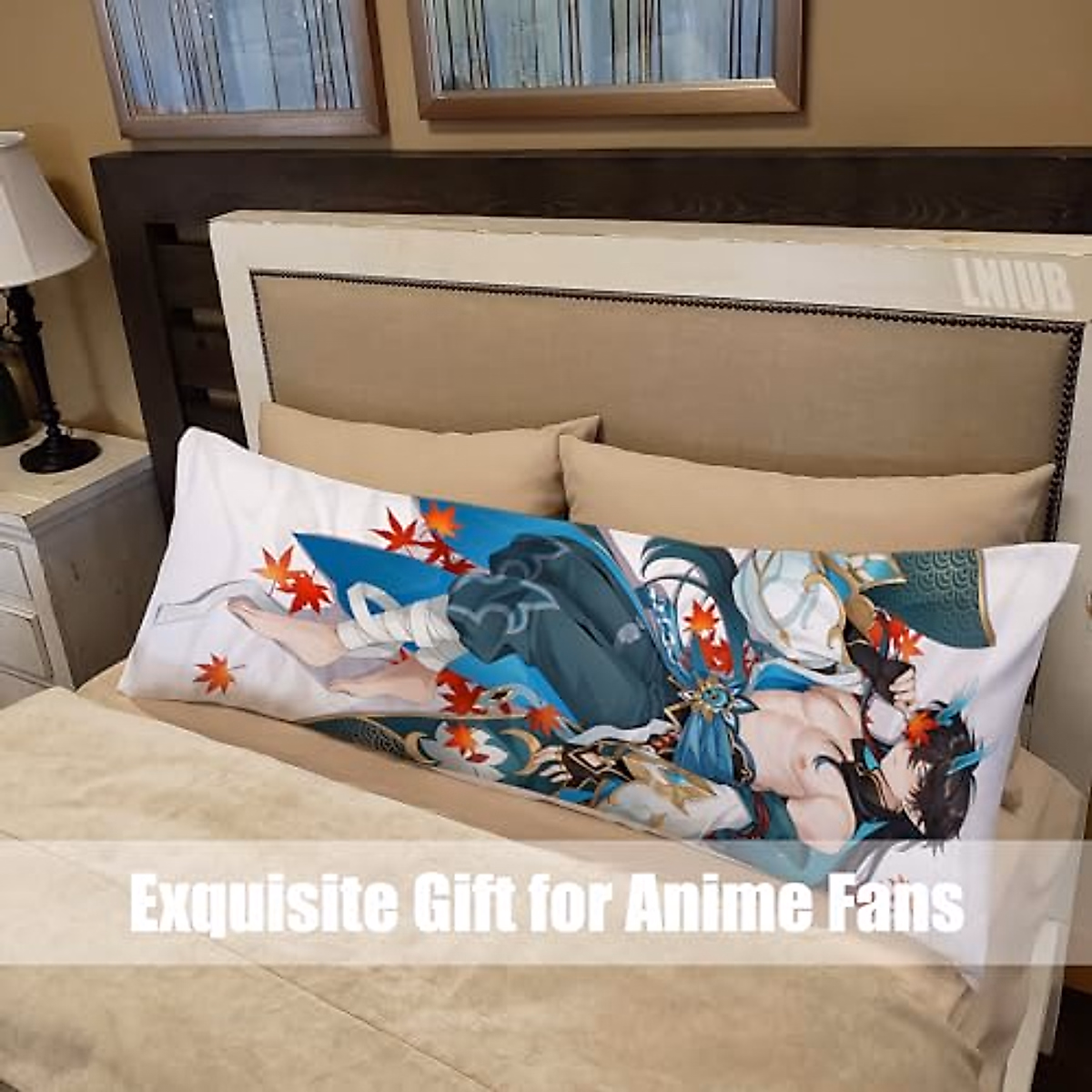 Anime Game Cosplay Long Body Pillow Case Peachskin Honkai Game Star Rail Dan-Heng Hugging Pillow Case Long Pillow Cover (White,23.6"x66.9"/ 60x170cm)
