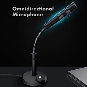 USB Microphone for Computer, Gojiny USB Condenser Microphone 360 Deagree Flexible Goosenecks Microphone for PC Desktop Laptop Meeting Office Recording Podcasting