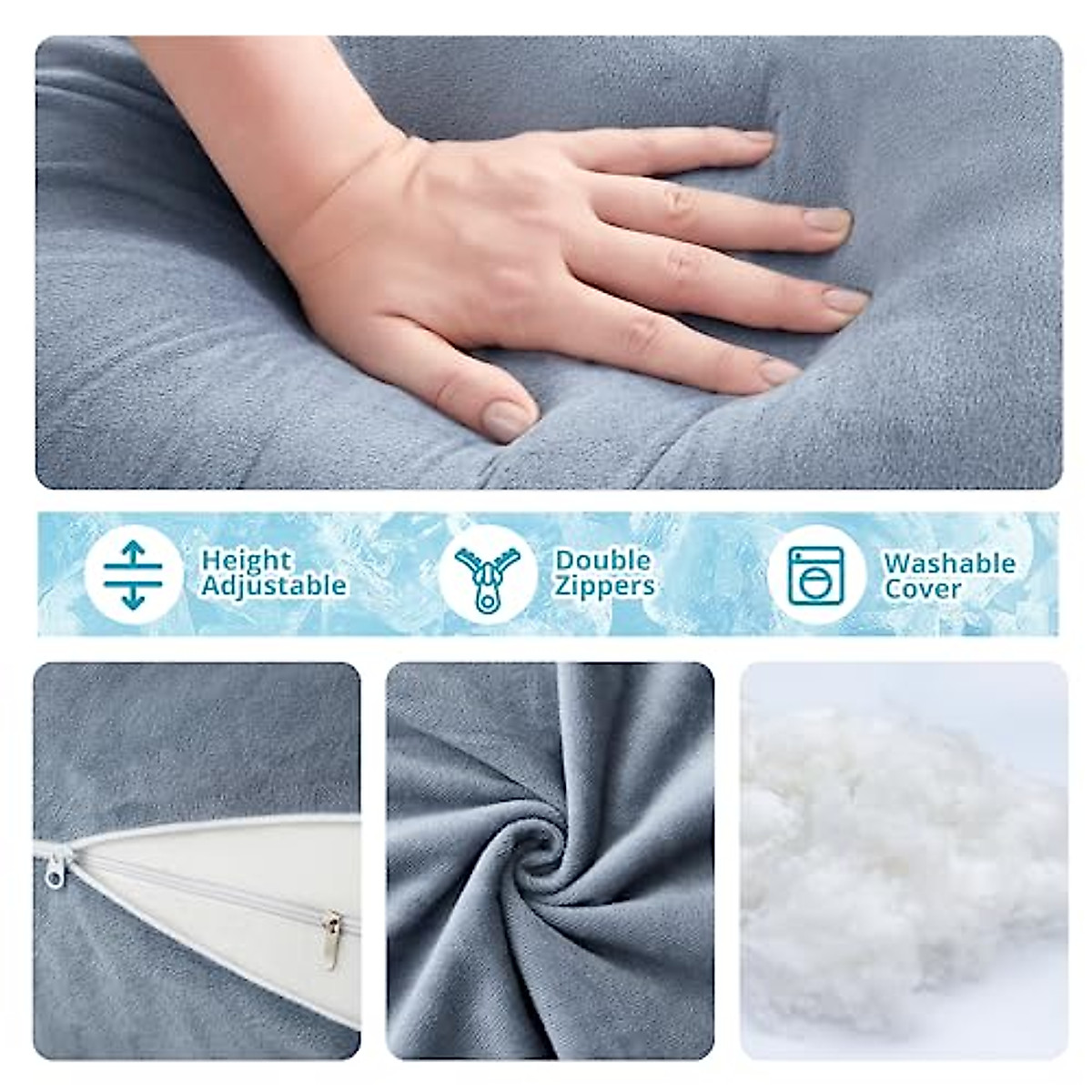 puredown® Pregnancy Pillow for Sleeping- U Shaped Full Body Maternity Pillow for Pregnant Women, Support for Back, Hips, Legs, Removable and Washable Cover, 32" x 56" Inch Pillow, Navy Blue