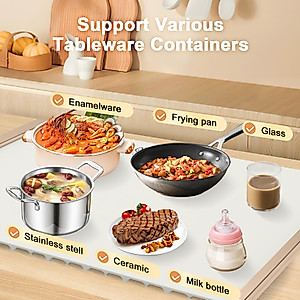 Nsyee Food Warming Mat, Electric Warming Tray with 3 Temperature Settings and Timer, Rollable Food Heating Mat, Premium Silicone Material, Multifunctional Food Warmer for Buffet, Party, Everyday Use