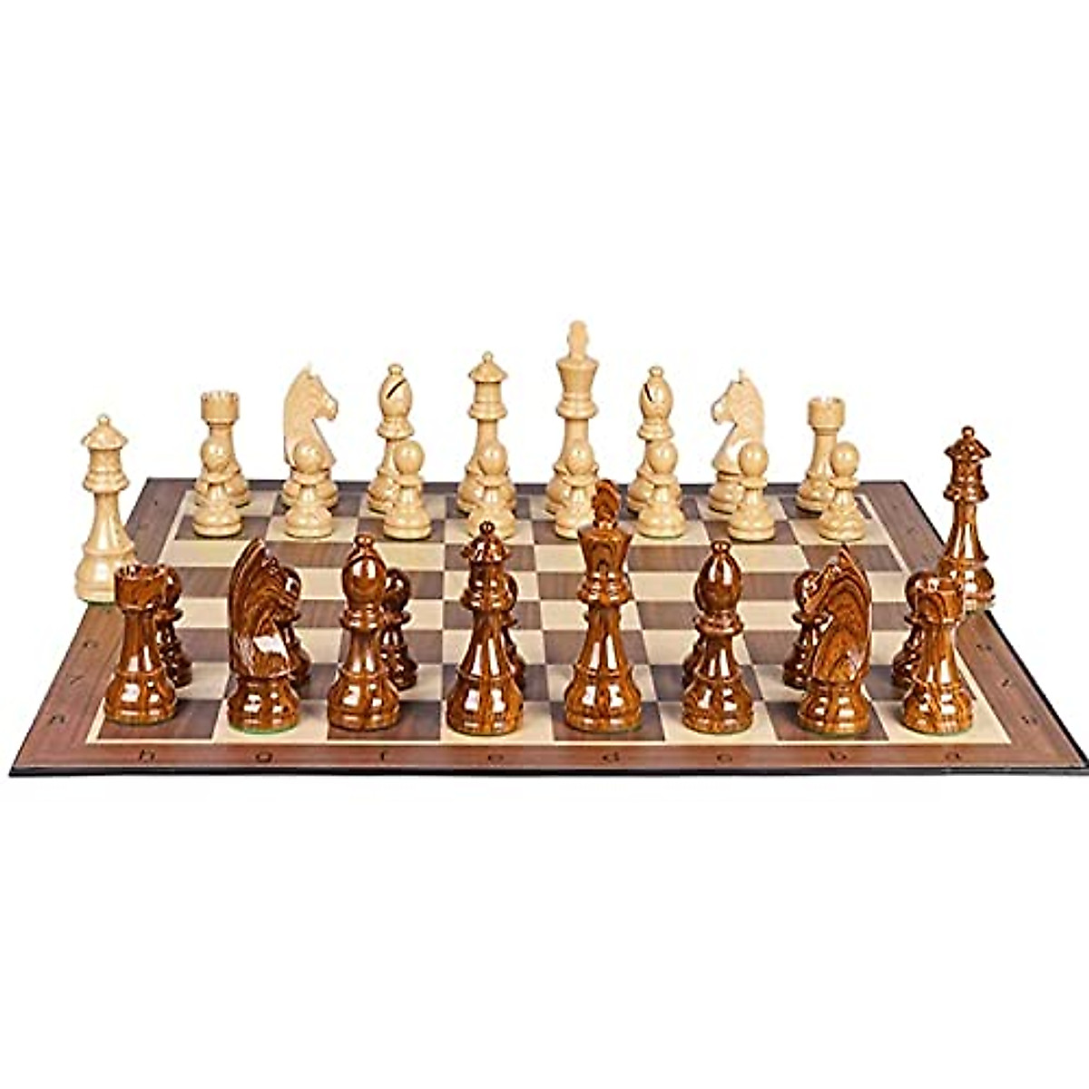 Folding Wooden Chess Set Chess, Portable Travel Chess Set,Board Game and Draughts Set 48cm x 48cm (19 Inch) Board Games