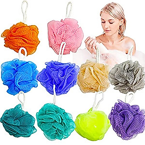 10 Pcs Mesh Loofah Sponges,Bath Loofah Shower,Small Size Soft Shower Exfoliating Scrubber for Body Wash Kids Women Men Bathroom