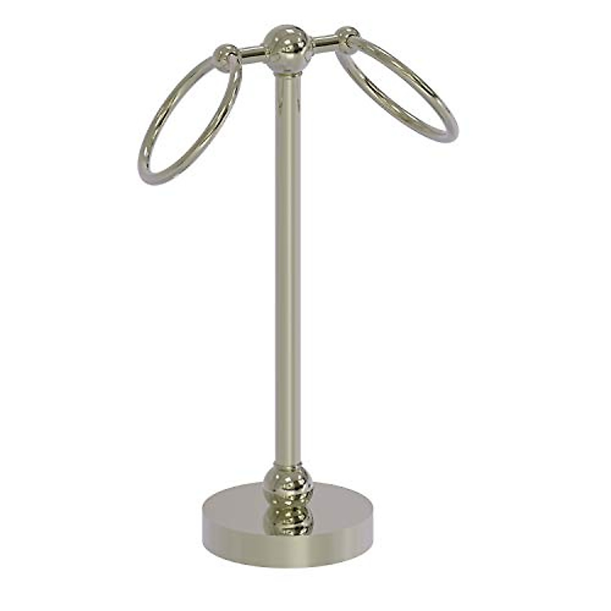 Allied Brass GL-53 Vanity Top 2 Ring Guest Towel Holder, Polished Nickel