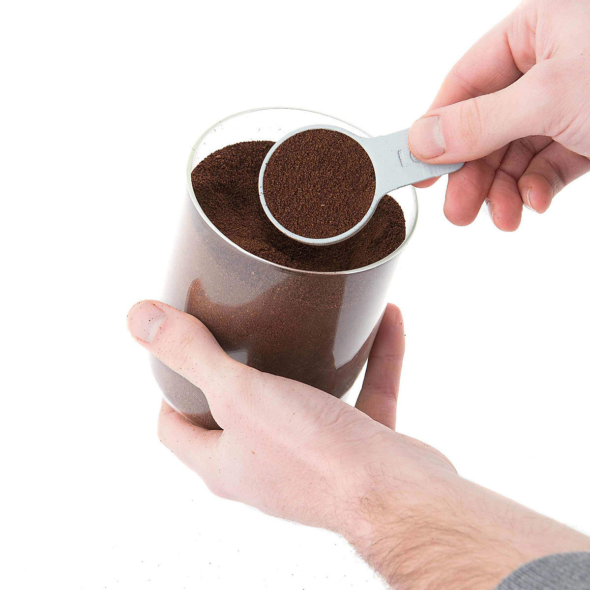 BergHOFF LEO 6Pc Food Storage Containers Set Glass Body And Measuring Spoon Round Blue Green Grey Airtight Lids Leakproof