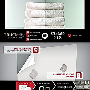 Delta Wall Mount 21 in. x 28 in. Small S1) Rectangular Framed Float Mounting Bathroom Mirror in Matte Black with Standard Glass