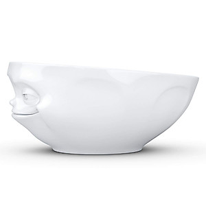 FIFTYEIGHT PRODUCTS TASSEN Porcelain Bowl, Grinning Face Edition, 11 oz. White (Single Bowl) Medium Bowl for Soup Cereal