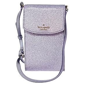 Kate Spade Tinsel Glitter Fabric North South Phone Crossbody Lilac Frost Purple