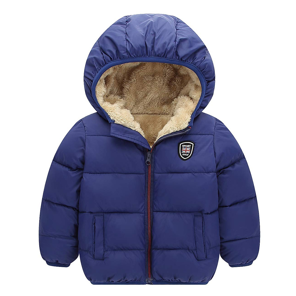 Happy Cherry Boys Blue Winter Hooded Bubble Coat Warm Down Jacket Thick Outerwear for 6 to 7 years old