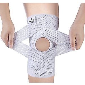 NEENCA Knee Brace for Knee Pain, Compression Knee Support with Air Mesh Fabric, Adjustable Knee Wrap with Side Stabilizers, Ultra-Soft Bandage for Sports, Running, Meniscus Tear, ACL, Arthritis Relief