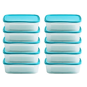 10 Pack To Go Food Storage Containers | Medium Size Rectangular Food Storage That Holds up to 35 Ounces of Food, Solids, or Liquids 35oz (4.22 cups) Leak Proof Microwave Freezer Dishwasher Safe