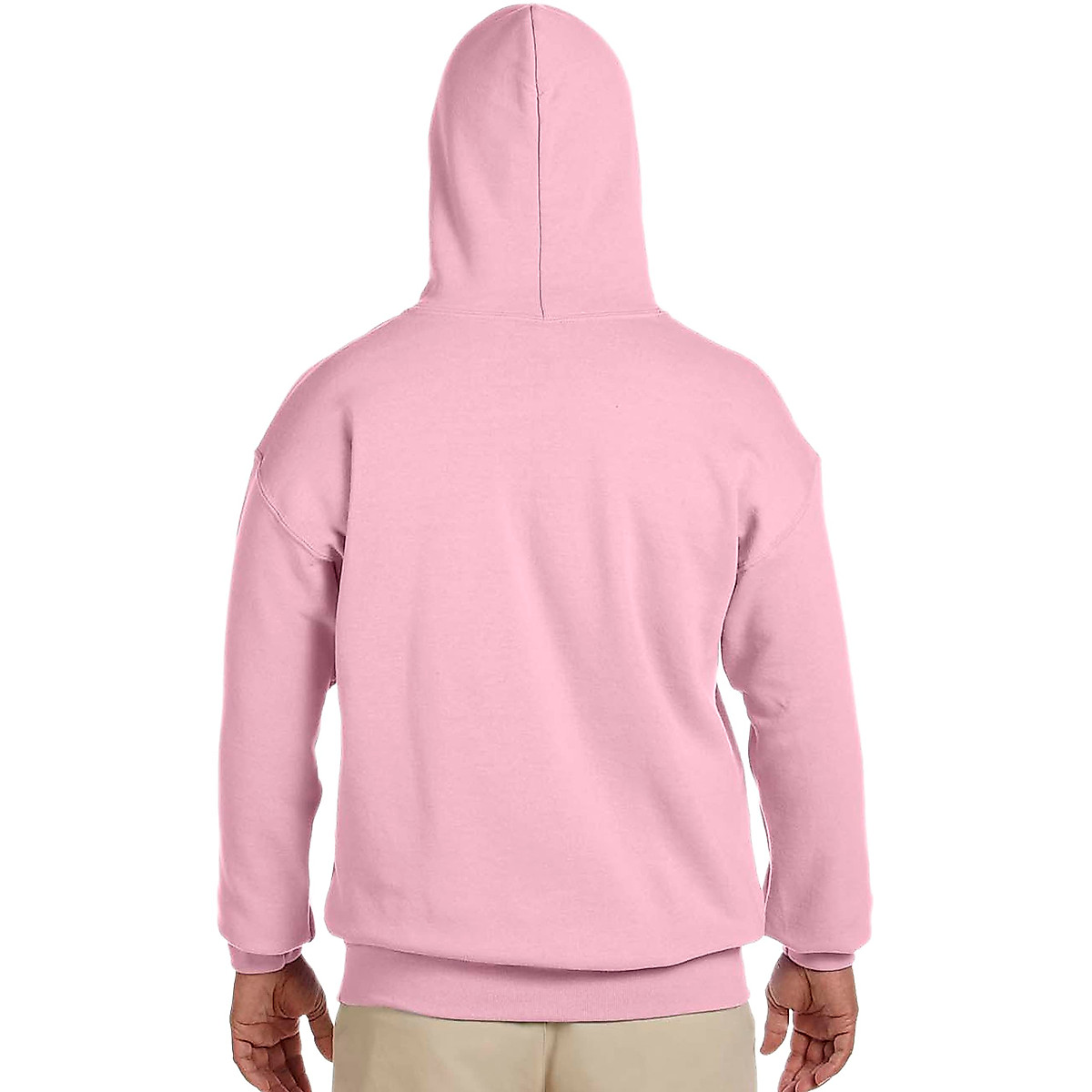 Gildan Men's Heavy Blend Fleece Hooded Sweatshirt G18500 (Large, Light Pink)
