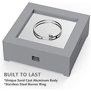 Onlyfire Premium 42” Outdoor Fire Pit Table with Lava Rocks& 12FT Hose, Large Propane Gas Firepit, Smokeless Fireplace 60,000BTU for Backyard Patio Bonfire Party, Patio Heater, Sand Cast Aluminum