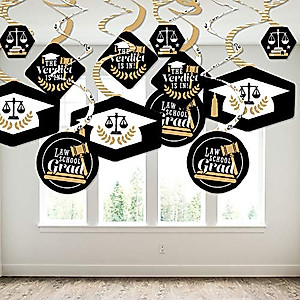 Big Dot of Happiness Law School Grad - Future Lawyer Graduation Party Hanging Decor - Party Decoration Swirls - Set of 40