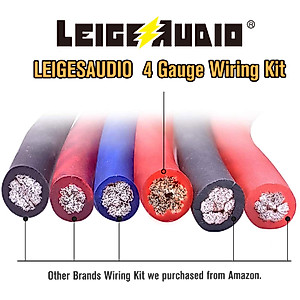 LEIGESAUDIO 4 Gauge Amp Wiring Kit Ture 4 AWG Amplifier Installation Wiring Kit - Car Subwoofer Wiring Kit Helps You Make Connections and Brings Power to Your Radio, Subwoofer and Speakers