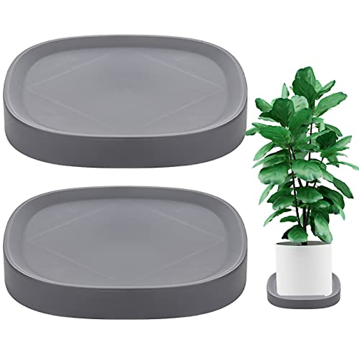 TOPZEA 2 Pack Plant Caddy with Wheels, 12-1/4 Inch Plastic Plant Roller Heavy-Duty Plant Stand with Wheel, Plant Pallet Caddy Plant Dolly Saucer with Casters, Flower Pot Mover for Indoor Outdoor Plant