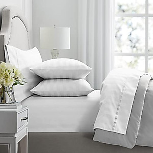 MEMBER'S MARK Hotel Premier Collection 700 Thread Count Egyptian Cotton Striped Sheet (White, King)