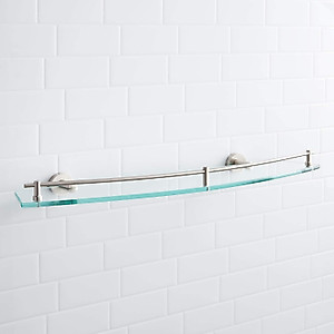 Naiture Collection Tempered Glass Shelf in Brushed Nickel Finish