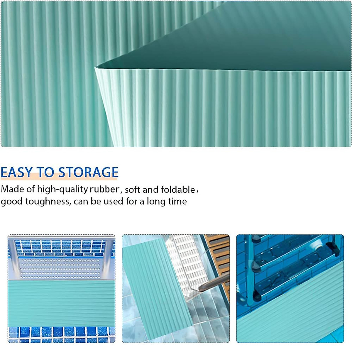 YUEWO 2 Rolls Swimming Pool Ladder Mat, Non-Slip Pool Step Mat, Protective Pool Ladder Pad Step Mat with Non-Slip Textur for Above Ground Swimming Pool Steps (Green, 9x36in)