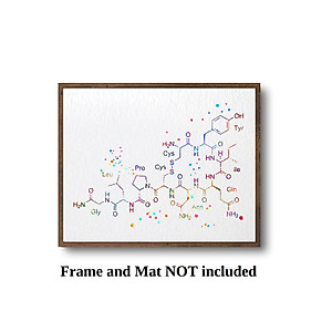Dignovel Studios 8X10 Unframed Oxytocin Molecule Love Molecule Symbol Chemistry Watercolor Art Print Poster Housewarming Wall Giclee Office Home Decor DN537