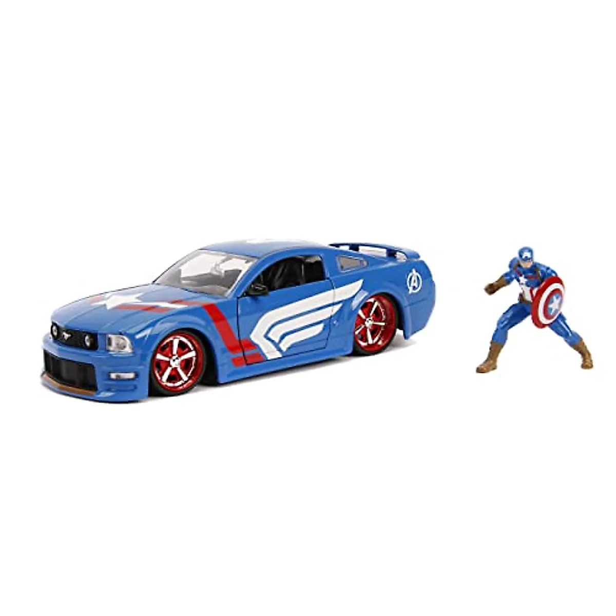 Jada 1:24 Diecast 2006 Ford Mustang GT with Captain America Figure