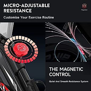 Exercise Bike, Magnetic Stationary Bike for Indoor Cycling (Upgraded Version), Cycle Bike w/ 360° Rotate Ipad Holder for Home Gym, Silent Belt Drive Indoor Bike w/ Comfortable Seat Cushion, 350 lbs Weight Capacity