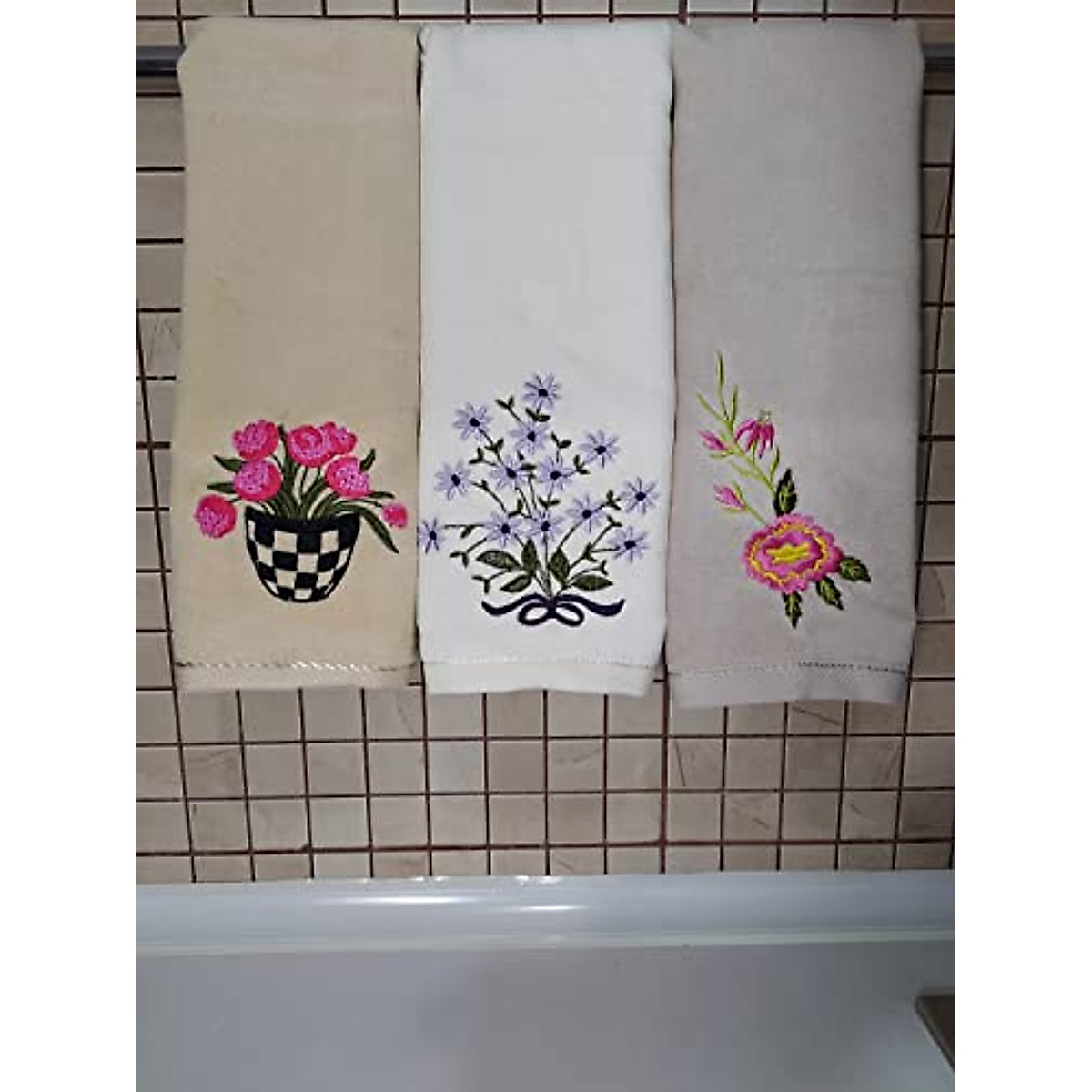 GEORGIABAGS 100% Cotton Velour Fingertip Towel Set (3 Pack), Cotton, Super Soft 11” x 18” Small Hand Towels, Extra-Absorbent Finger Tip Towels for Bathroom & Guests & Gift (Assorted Mix Color)