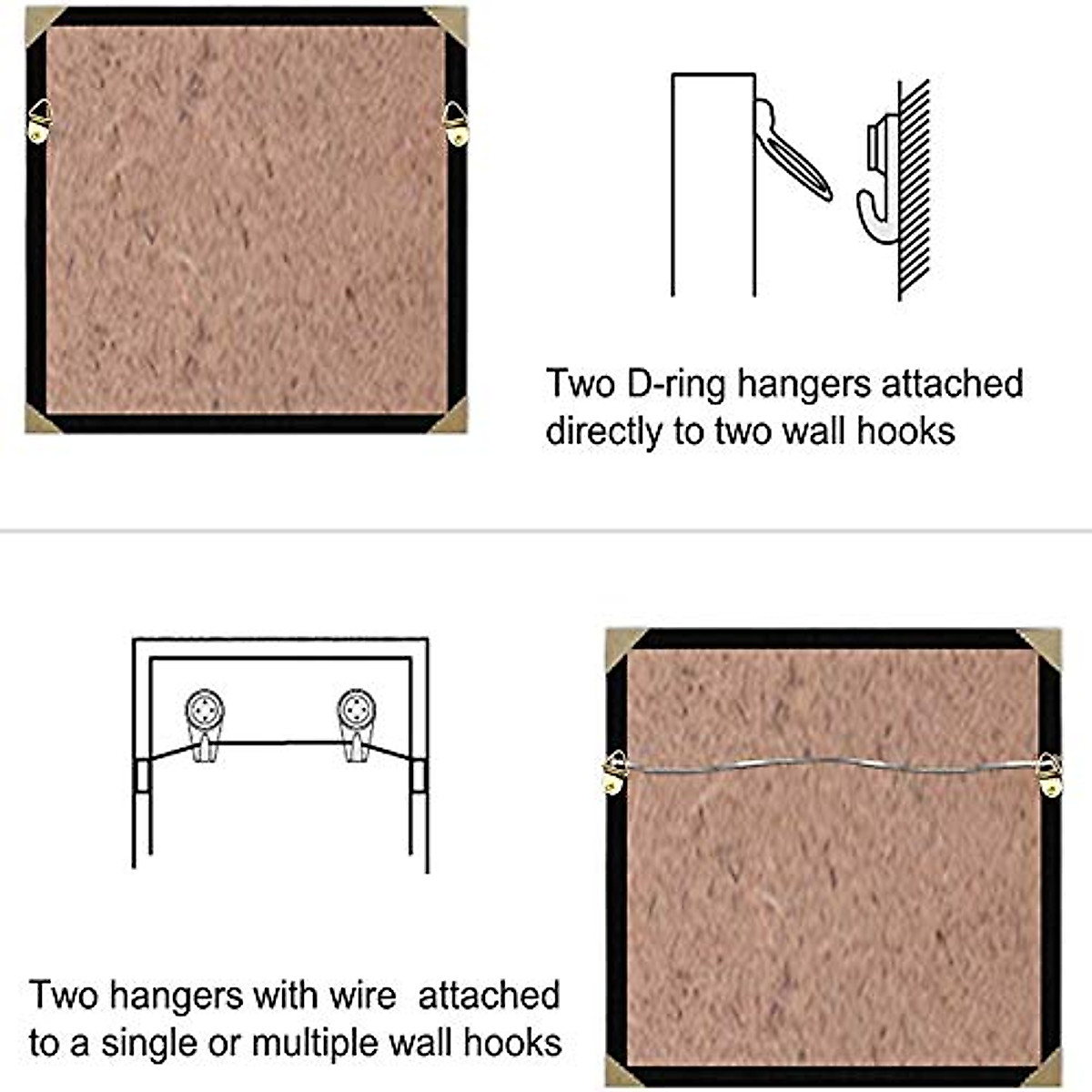 FIOTOK 100Pack Small Triangle D-Ring Picture Frame Hangers Single Hole with Screws for Hanging Paintings Artwork Picture Frame Hook Photos, Wall Mounting Home Decoration Hanging(Golden)