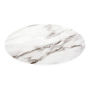 Restaurantware Voga 13 Inch Serving Tray 1 Round Outdoor Tray - Faux Marble Dishwasher-Safe White Melamine Platter Tray For Meals Appetizers And Snacks Shatterproof