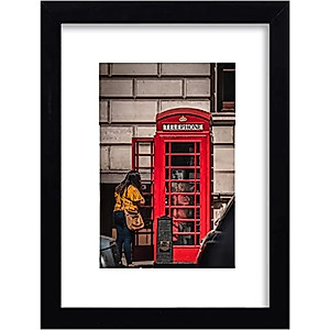 PWTAKO 5x7 Picture Frame Set of 6, Display Pictures 4x6 with Mat or 5x7 Without Mat for Wall Mounting or Table Top Display,Black