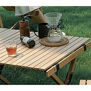 S'more Folding Picnic Table, Portable Camping Table with Carry Bag, Wood Outdoor Table for Picnic, Camping, Travel, Party, Beach, Garden, Patio, gailgating, BBQ,Easy to Assembly (M Size-90cm)