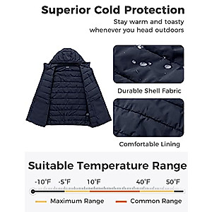 Wantdo Men's Big and Tall Puffer Jacket Long-Sleeve Lightweight Down Jacket Warm Winter Coat Navy 3X-Large Big