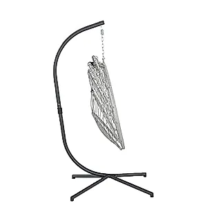 Egg Swing Chair with Stand, Patio Wicker Rattan Hanging Chair Swing Hammock Egg Chairs with UV Resistant Cushion for Indoor Bedroom Outdoor Garden Backyard