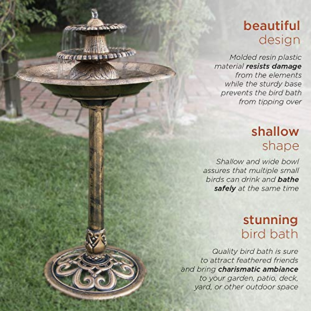 Alpine Corporation TEC106-BZ Alpine Floor Fountain, 35", Bronze
