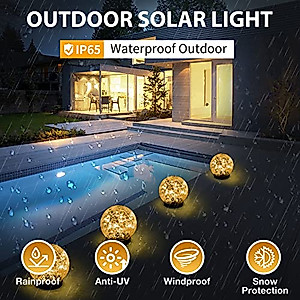 XKSINMY Solar Globes Lights Outdoor Garden Decor Solar Balls for Garden Crackle Glass Solar Lights 1 Pack for Outdoor Decor Decorations Pathway Patio Yard Lawn