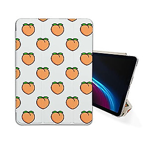 Kawaii Peaches Cute Fruit case Compatible with iPad Mini Air Pro 7.9 8.3 9.7 10.2 10.9 11 12.9 inch Pattern Cover New 2022 2021 Trifold Stand 3 4 5 6 7 8 9 Generation 464 (11" Pro 1/2/3 gen)